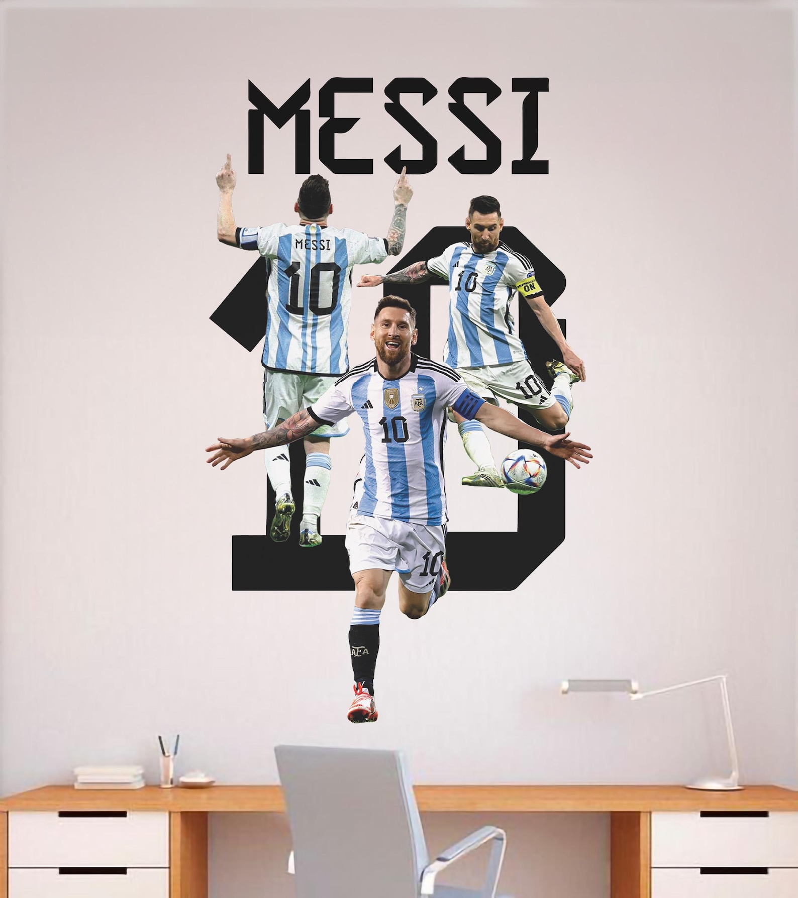 Removable Vinyl Lionel Messi Wall Decal Football Wall Sticker for ...