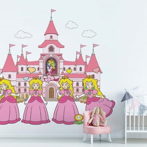 Super Mario Bros Wall Decal Peach Castle Wall Sticker Nintendo Wall Art ...