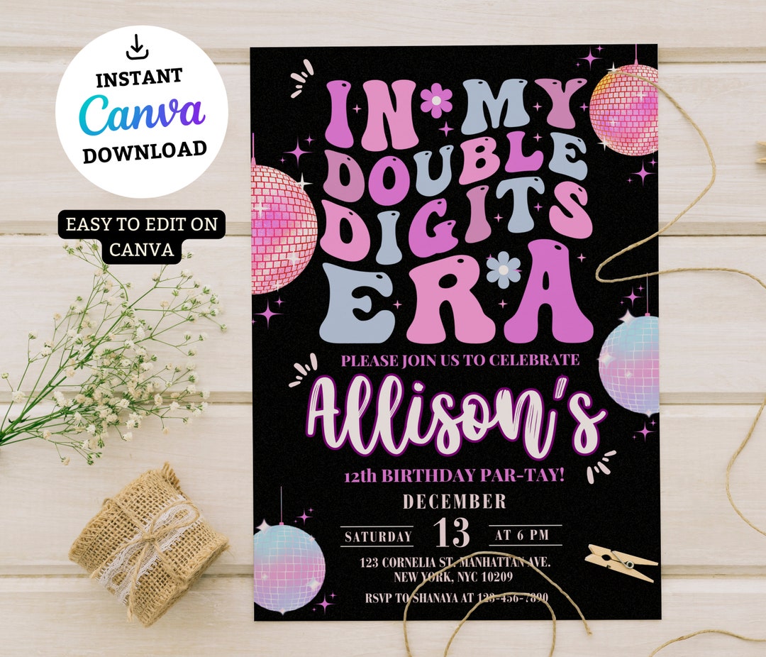 Editable in My Birthday Era Invitation, Eras Invitation, Trendy Invite ...