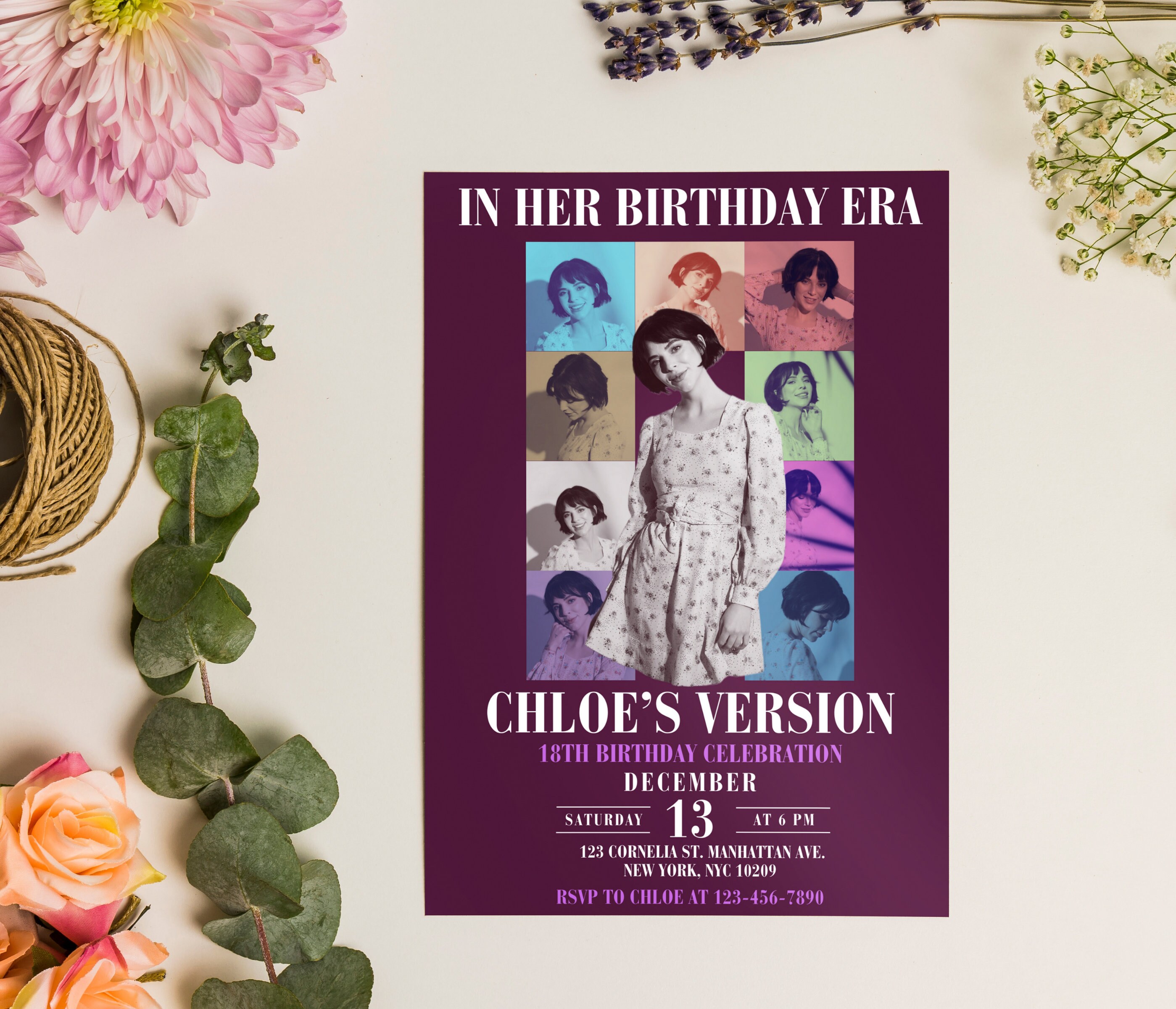 In Her Birthday Era Invitation, Girl's Birthday Invitation, Canva ...
