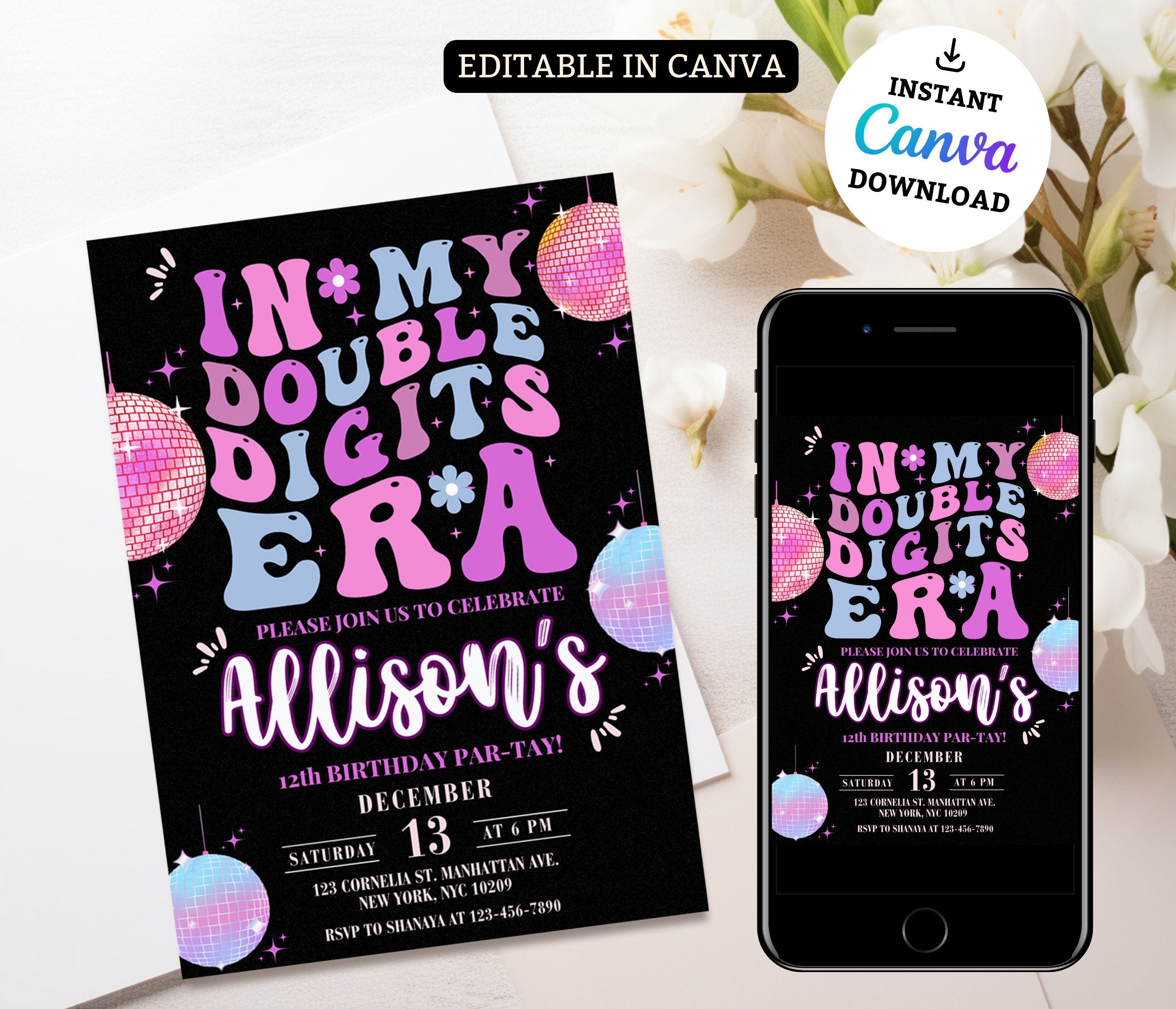 Editable in My Birthday Era Invitation, Eras Invitation, Trendy Invite ...