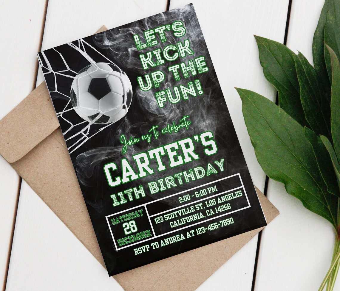 Editable Soccer Birthday Invitation Template (digital Download) - Etsy