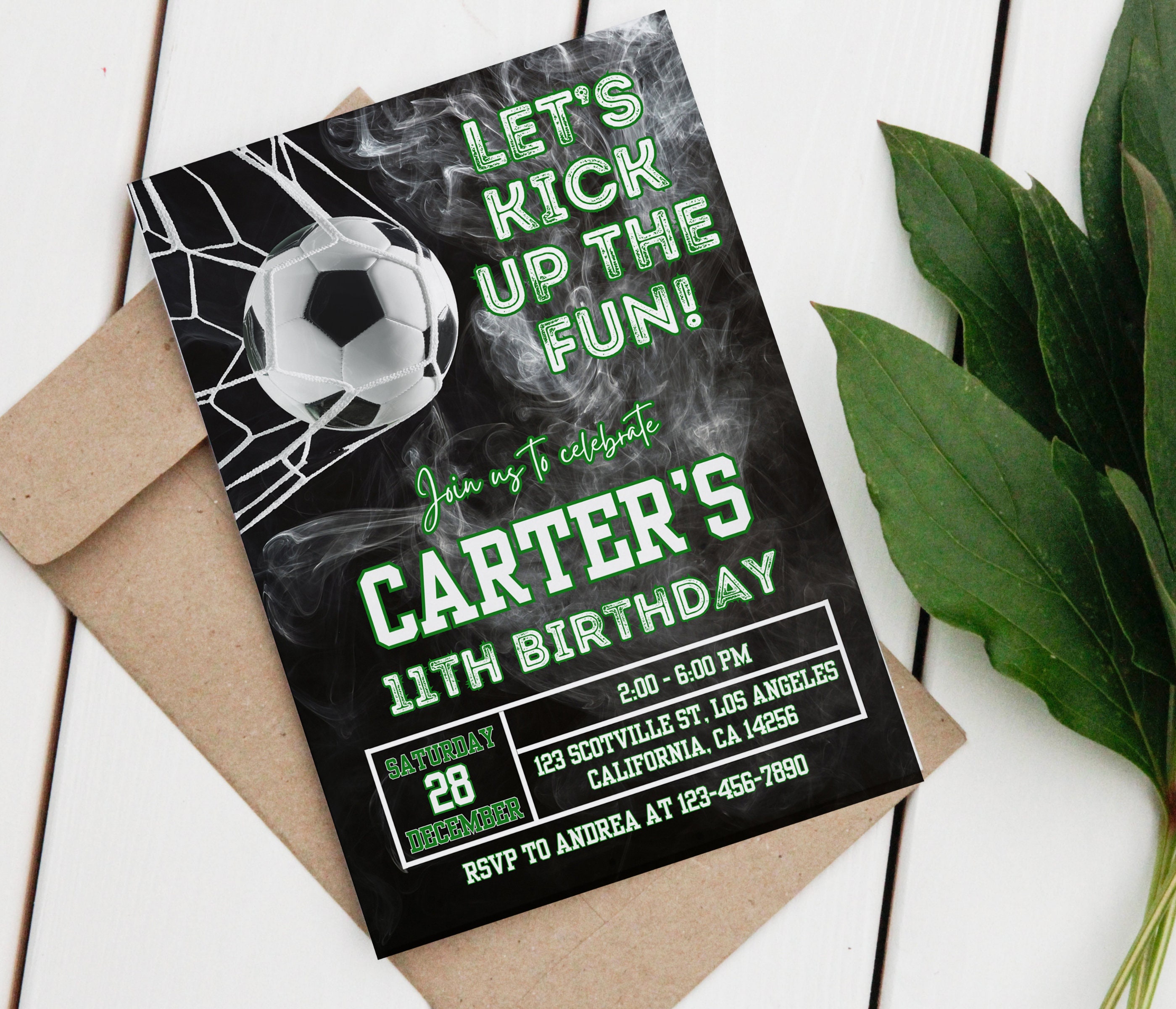 Editable Soccer Birthday Invitation Template Soccer Birthday - Etsy