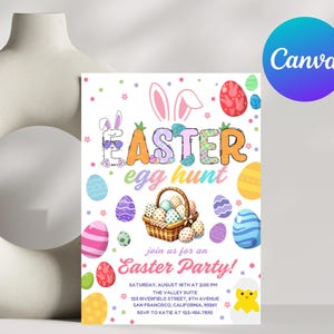 Editable Easter Egg Hunt Invitation: Bunny Flyer Template (digital) - Etsy