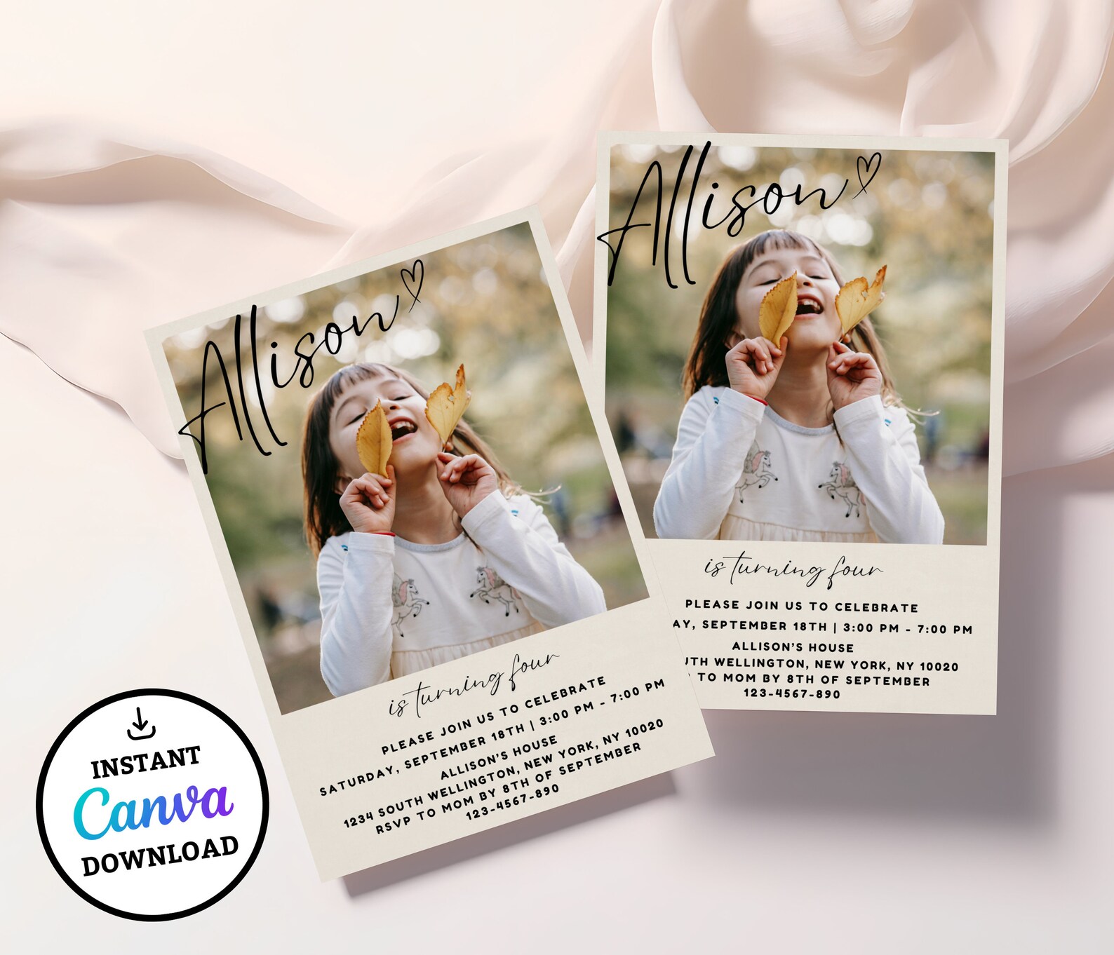 Photo Birthday Invitation, 1st Birthday Invitation, First Birthday ...