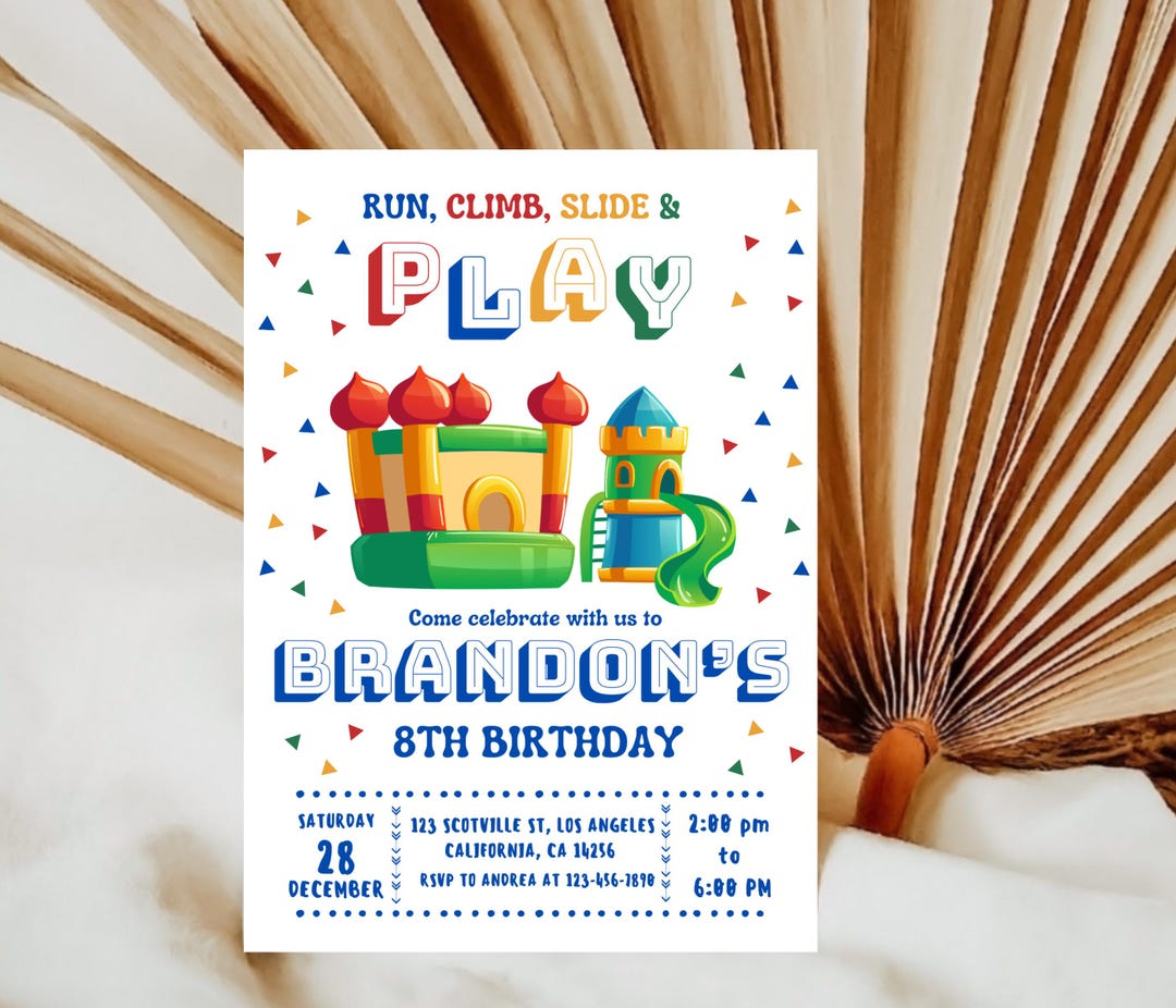 EDITABLE Playground Birthday Invitation, Jungle Gym Party Invite ...