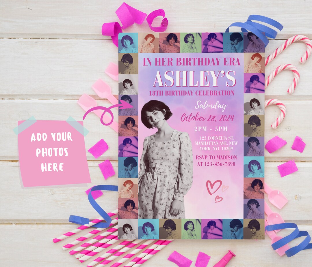 In Her Birthday Era Invitation, Girl's Birthday Invitation, Canva ...