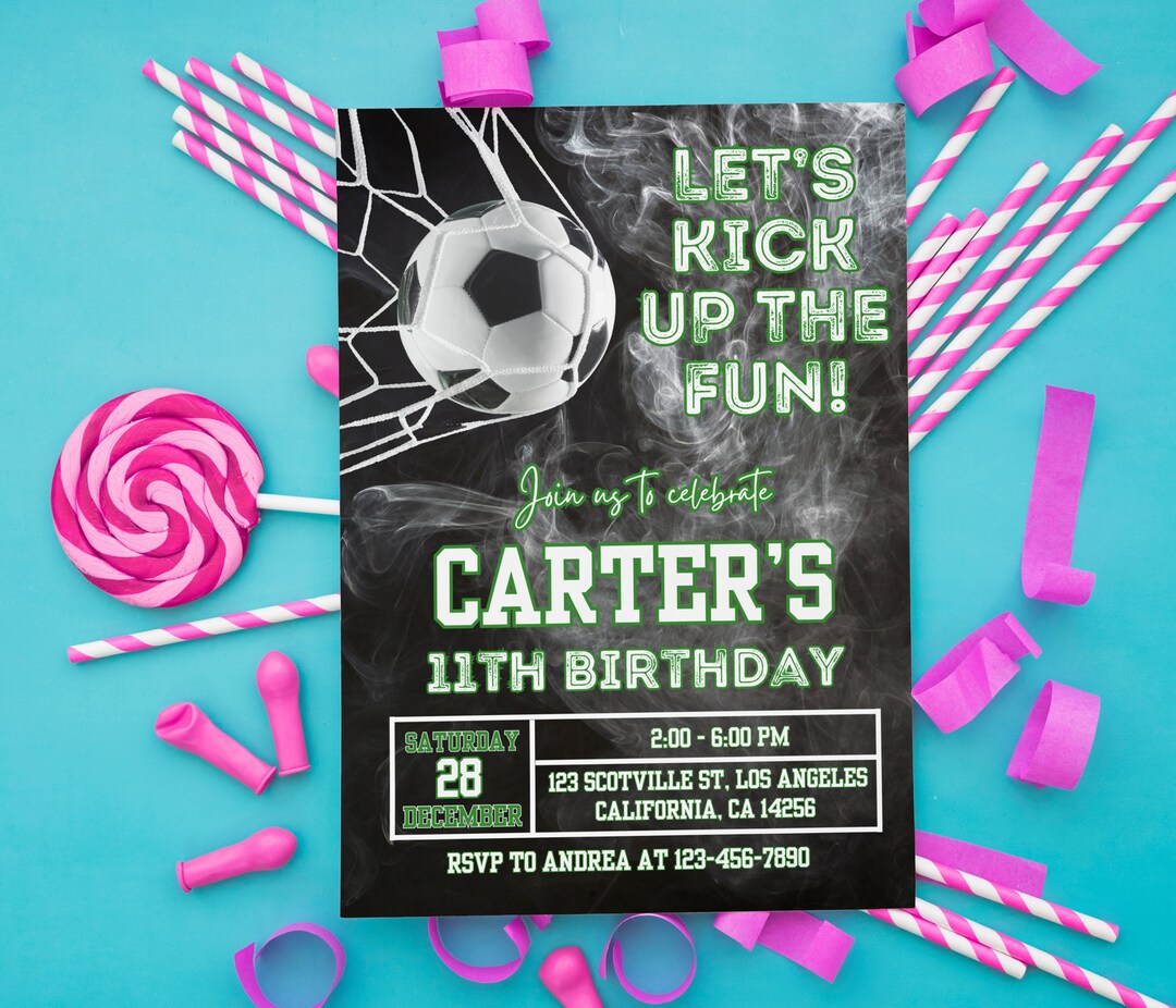 Editable Soccer Birthday Invitation Template (digital Download) - Etsy