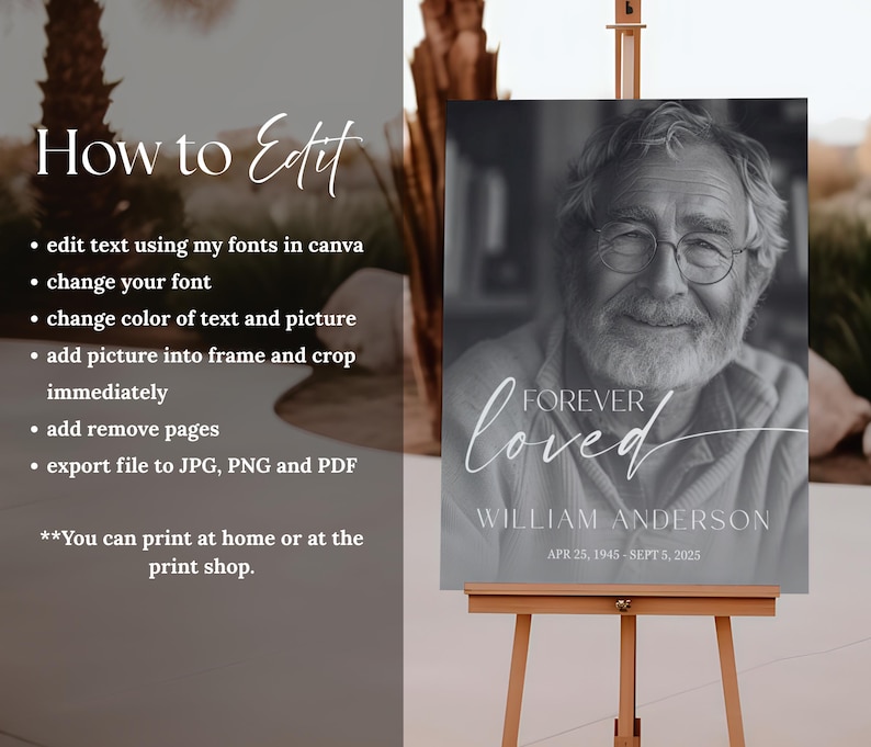 Funeral Photo Collage Template, Celebration of Life Poster, Funeral ...
