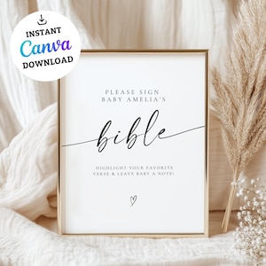 Sign Baby's Bible, Baby's Bible Sign, Baby Shower Bible Guestbook Sign ...