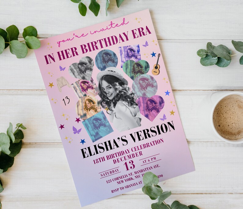 Editable Birthday Era Invitation: Trendy Teen B-day (digital Invite) - Etsy