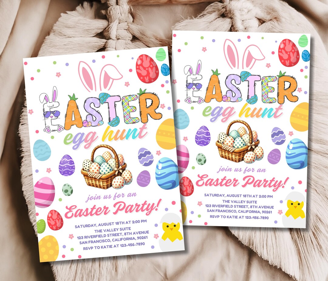 Editable Easter Egg Hunt Flyer Template, Printable Easter Egg Hunt ...