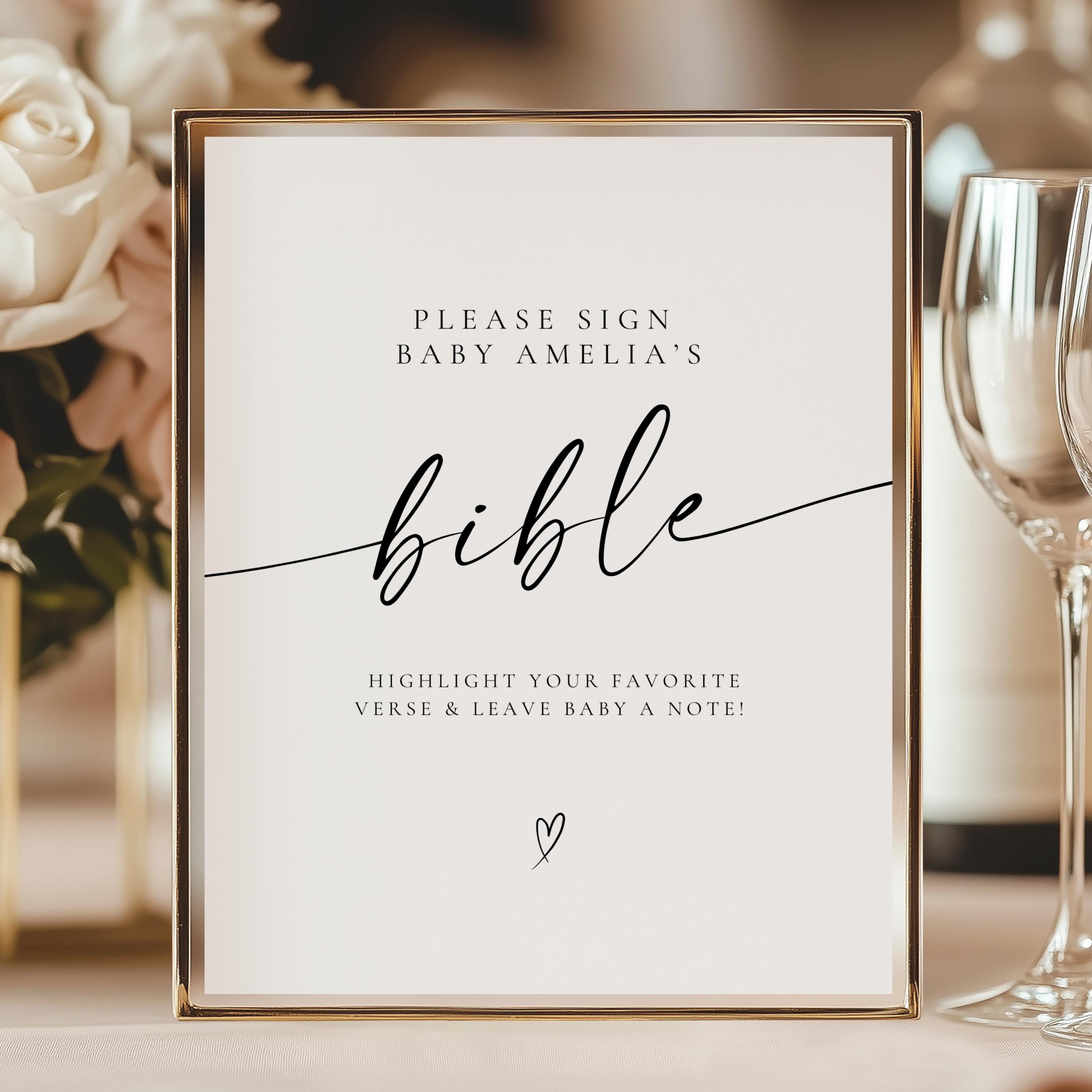 Sign Baby's Bible, Baby's Bible Sign, Baby Shower Bible Guestbook Sign ...