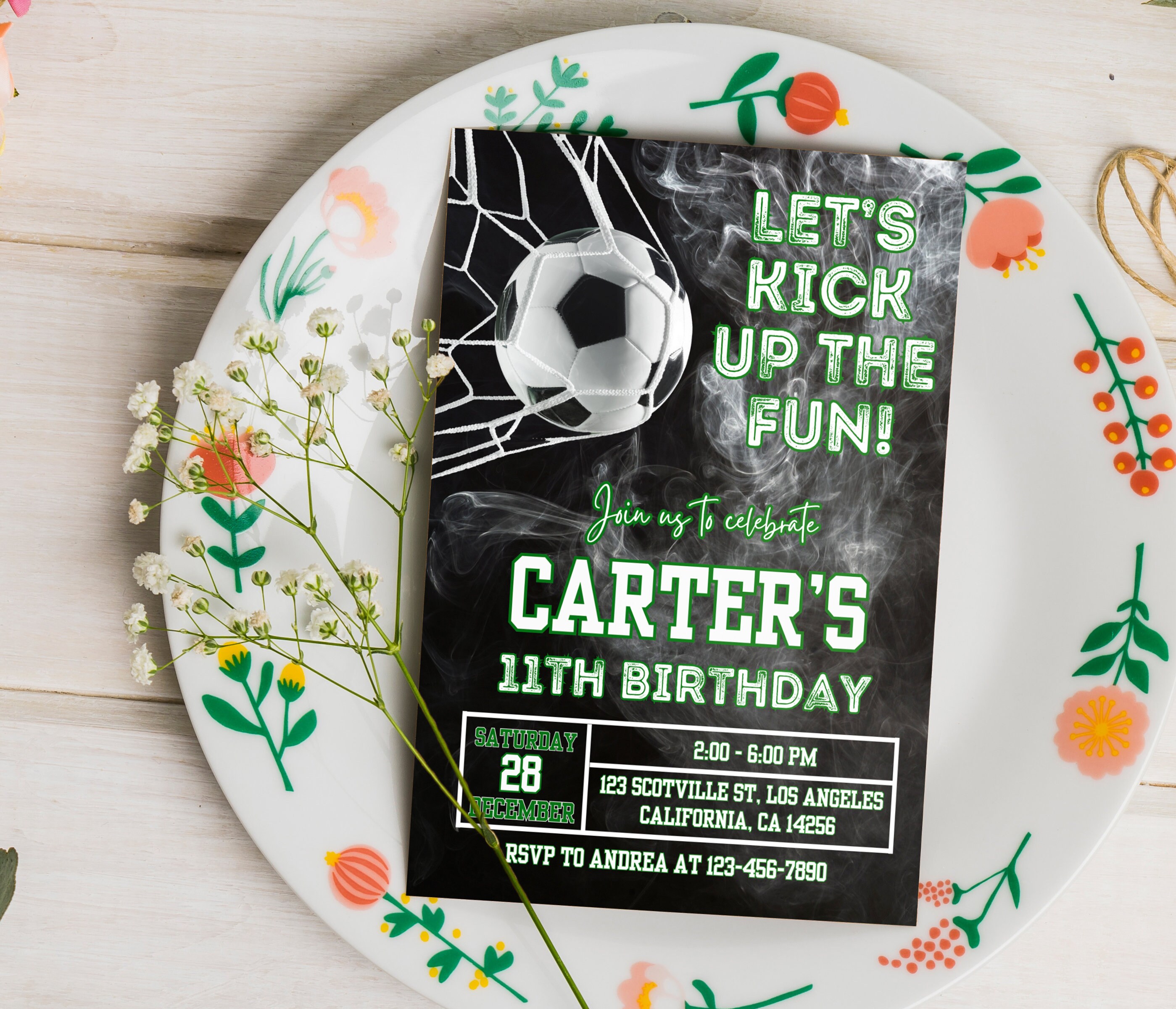 Editable Soccer Birthday Invitation Template Soccer Birthday - Etsy
