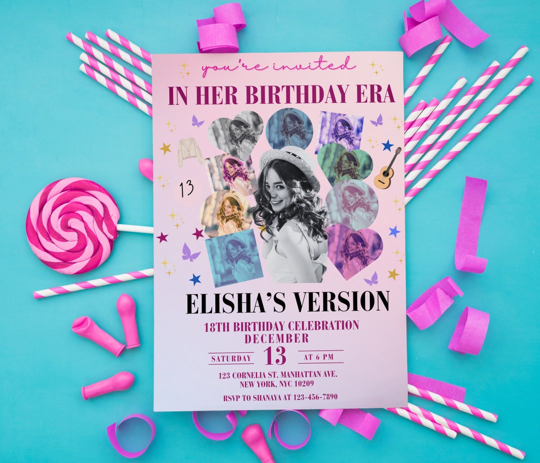 Editable Birthday Era Invitation: Trendy Teen B-day (digital Invite) - Etsy
