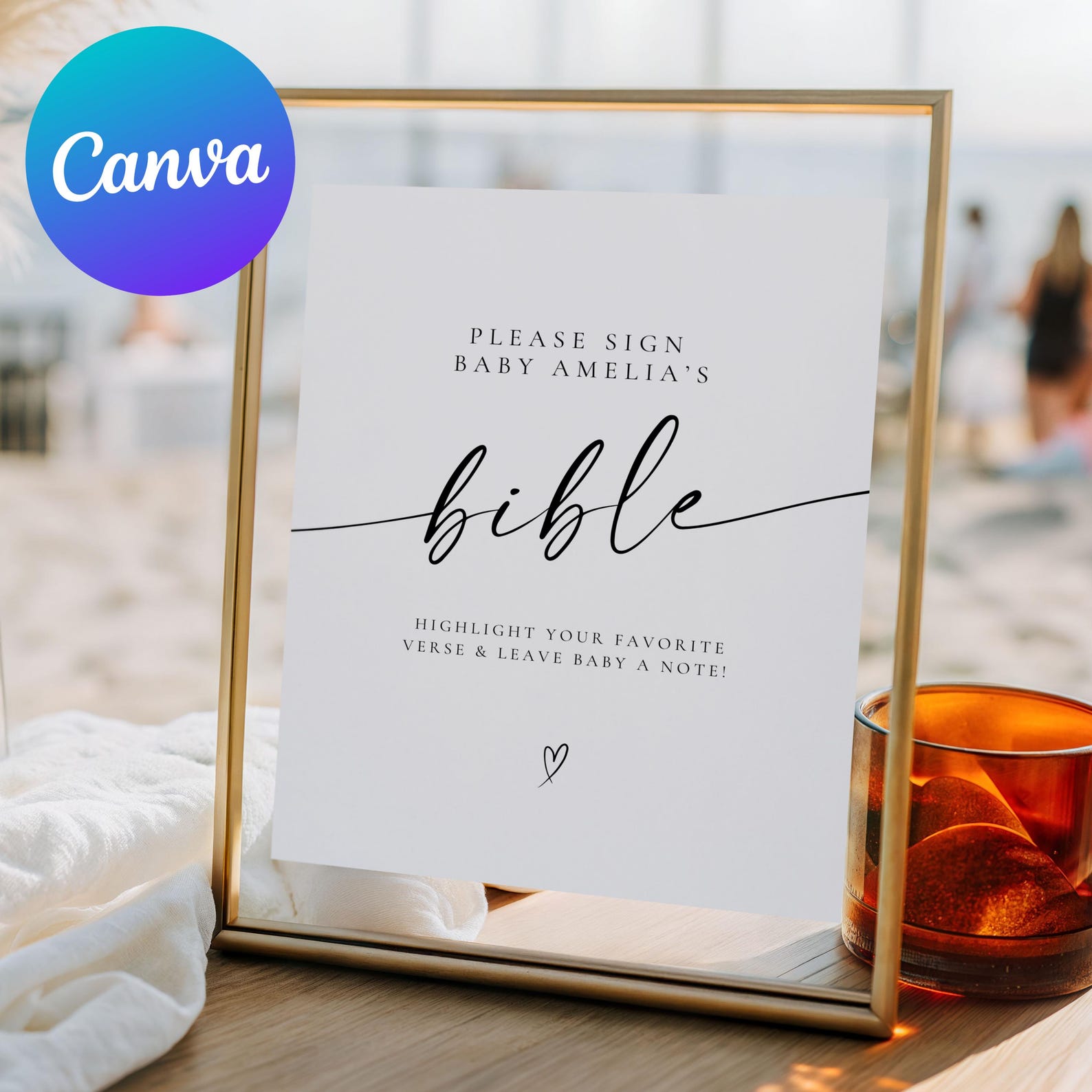 Sign Baby's Bible, Baby's Bible Sign, Baby Shower Bible Guestbook Sign ...