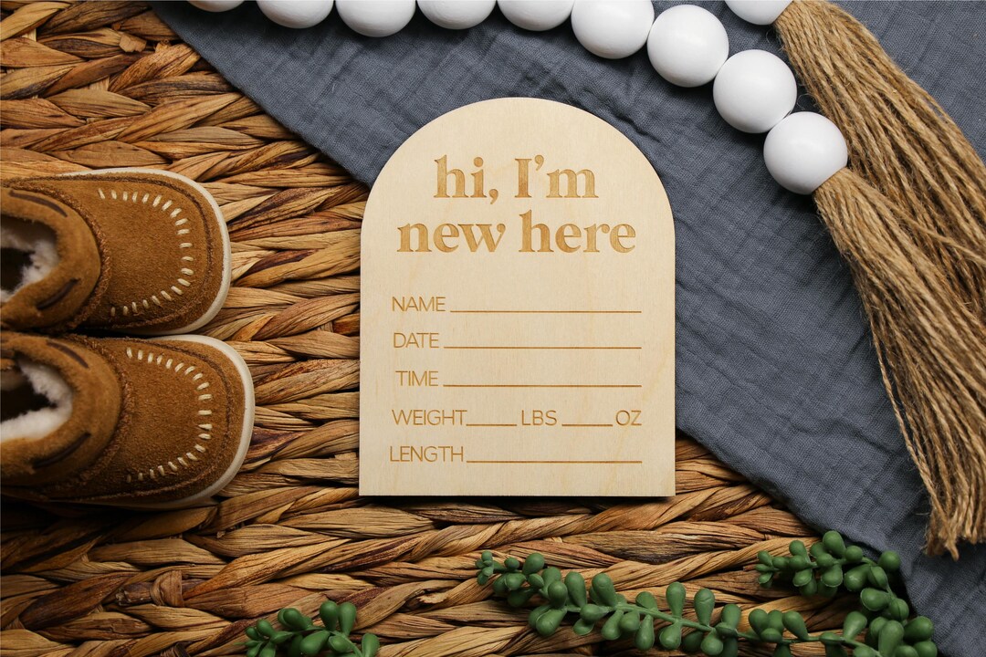 Hello World Baby Name Sign – Custom Wood Birth Announcement for Newborn ...
