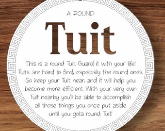 The Rare Round Tuit, 1.75 Wooden Coin, procrastination-nation - Etsy