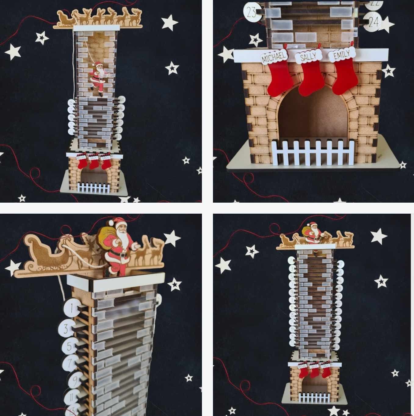 Santa Down the Chimney Christmas Countdown Cut Files - Etsy