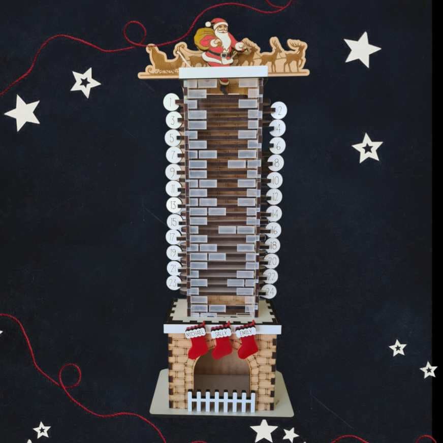 Santa Down the Chimney Christmas Countdown SVG & DXF Cutting Machine ...