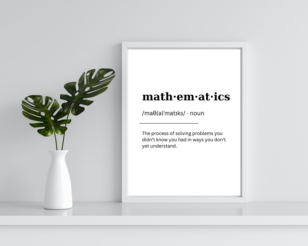 Funny Mathematics Definition Printable Wall Art Maths Teacher - Etsy