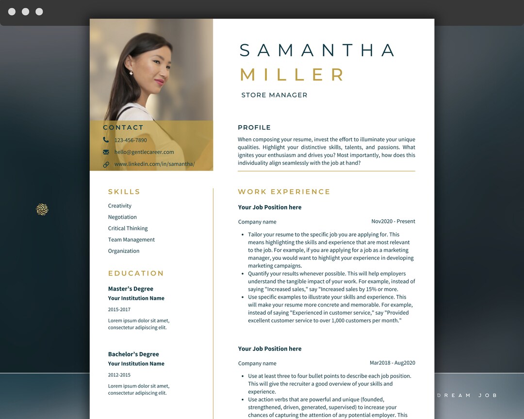 Best Resume 2023, Professional Resume Template for Word, Pages & Slides ...