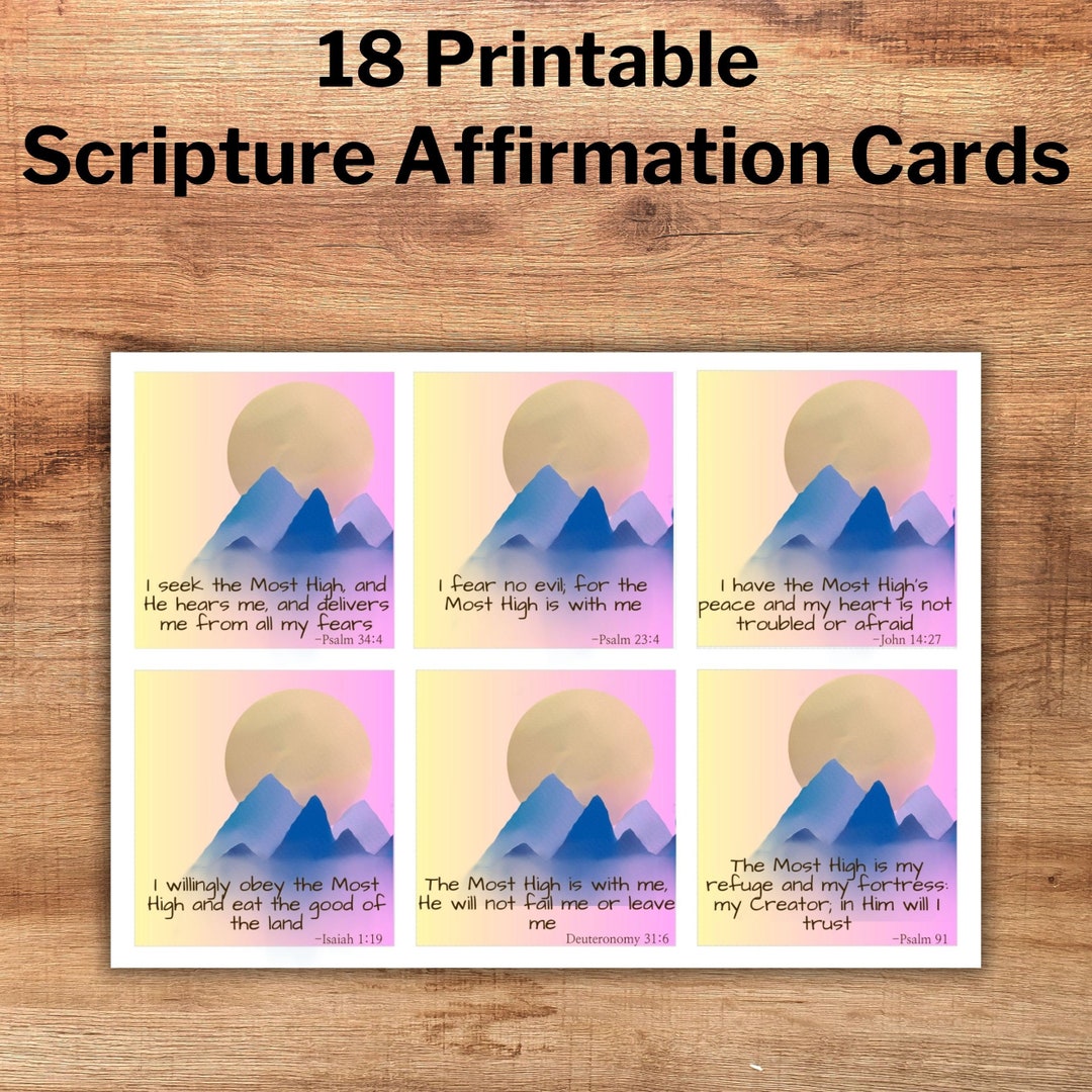 Comforting Scripture Affirmation Cards - Etsy