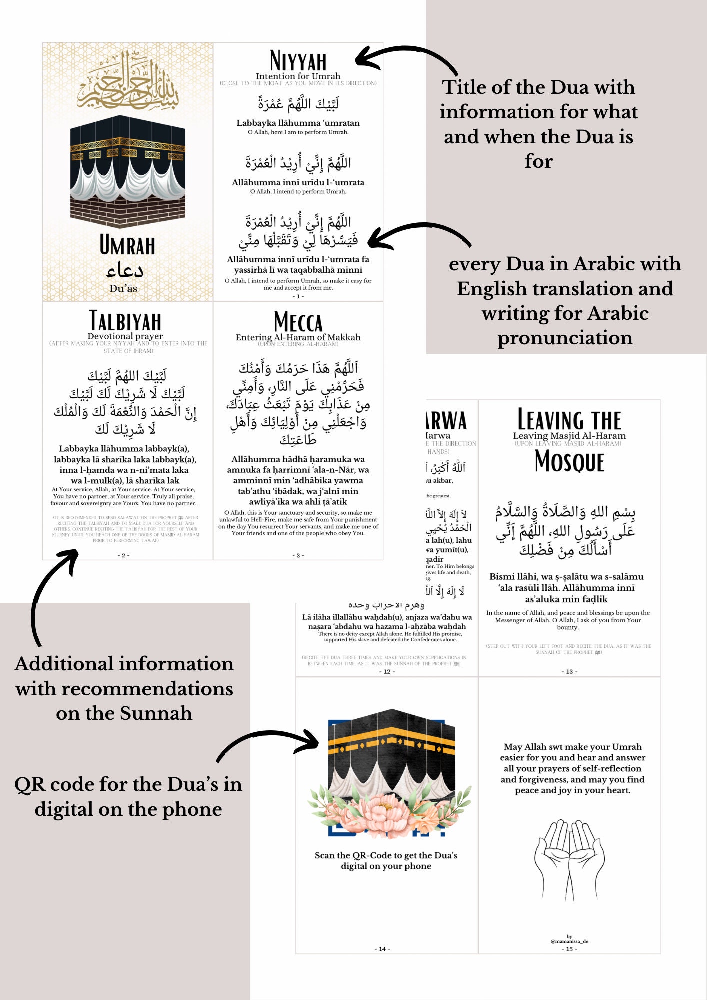 English Umrah Dua Cards Supplications for Umrah Arabic With English ...