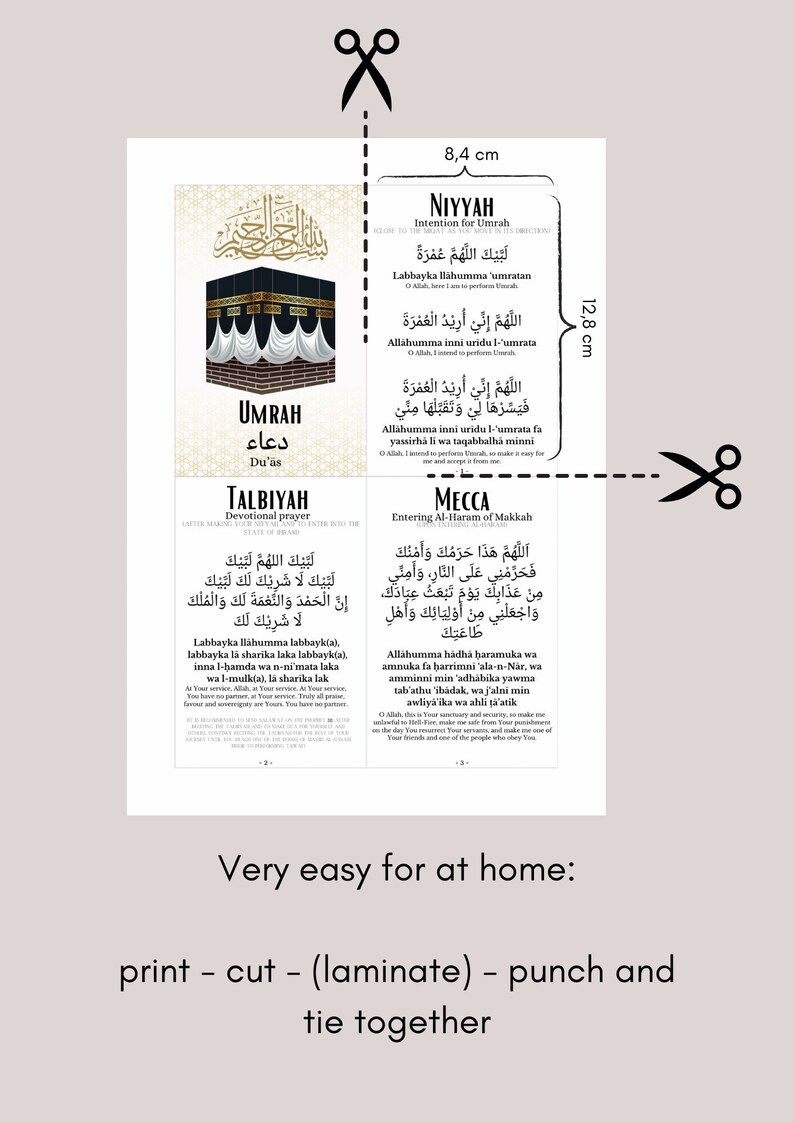 English Umrah Dua Cards Supplications for Umrah Arabic With English ...