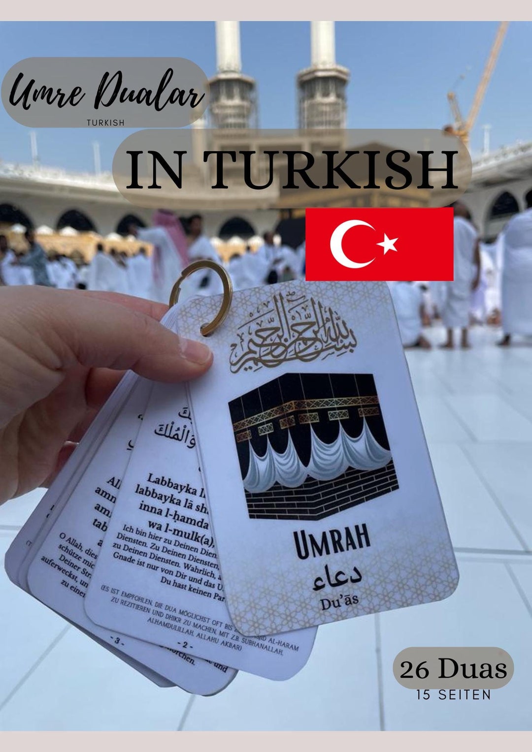 Turkish Umra Dua Cards | Dua Cards Turkish | Turkish Arabic With ...