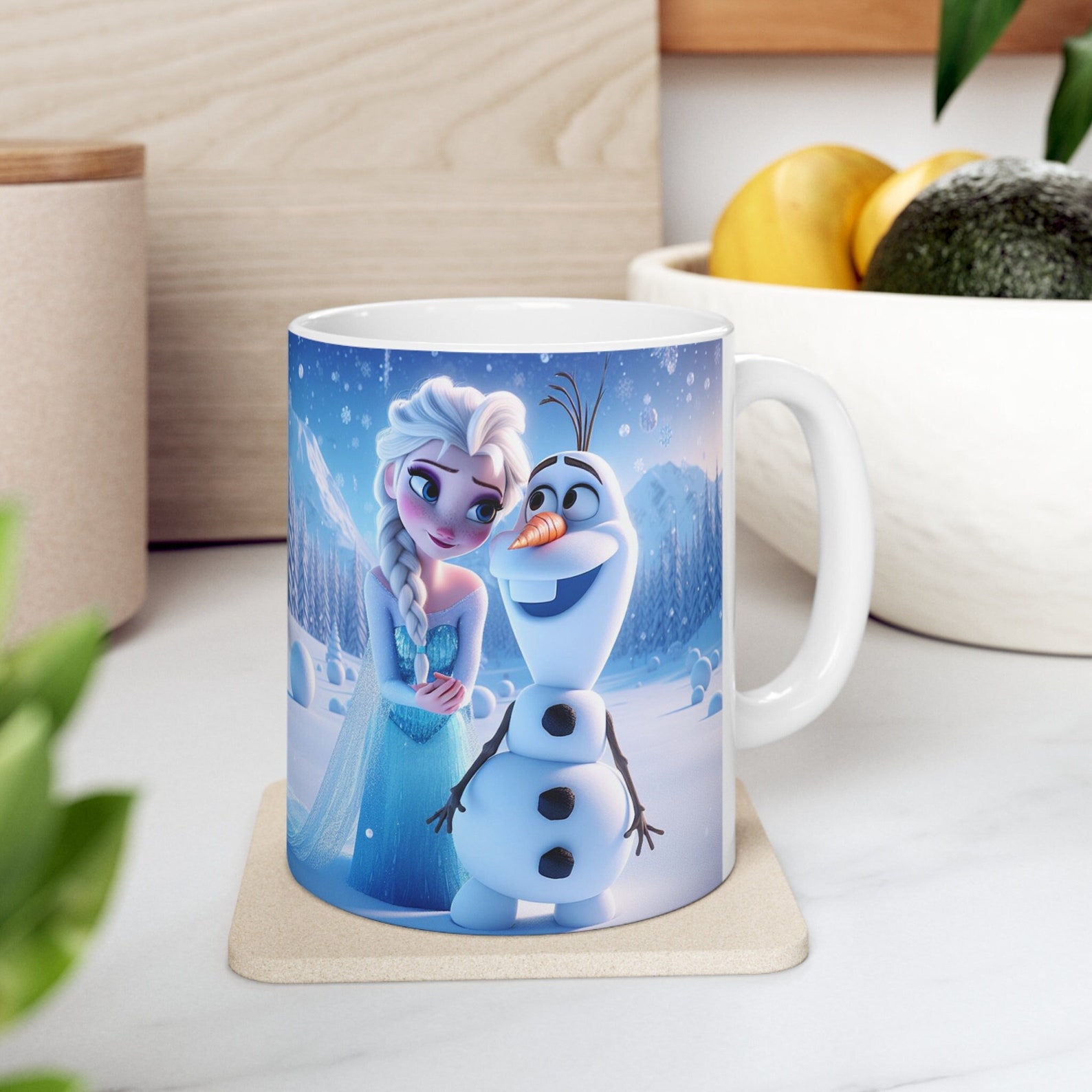 3D Christmas Themed Frozen Mug Wrap, 11oz and 15oz Mug Template, Mug ...