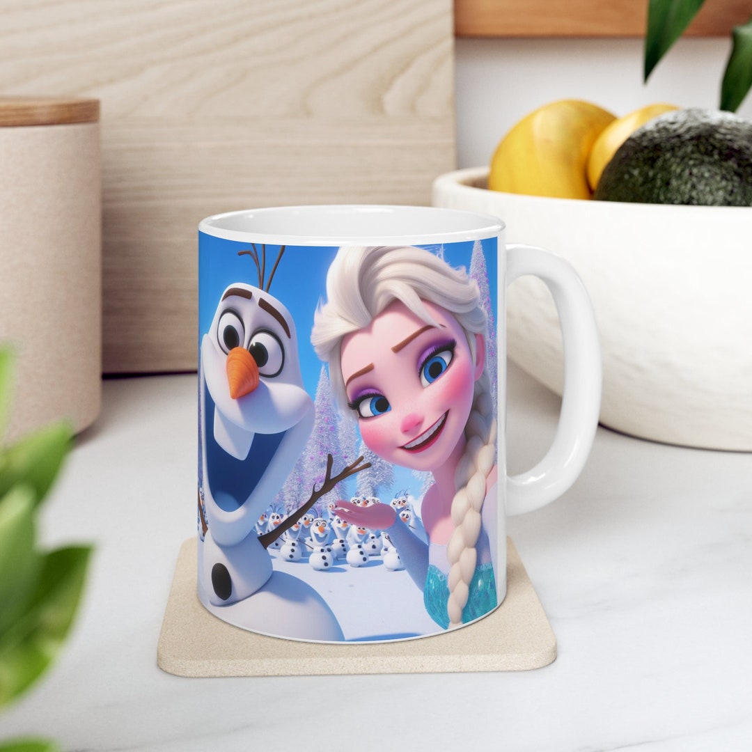 3D Christmas Themed OLAF ELSA Mug Wrap, 11oz and 15oz Mug Template, Mug ...