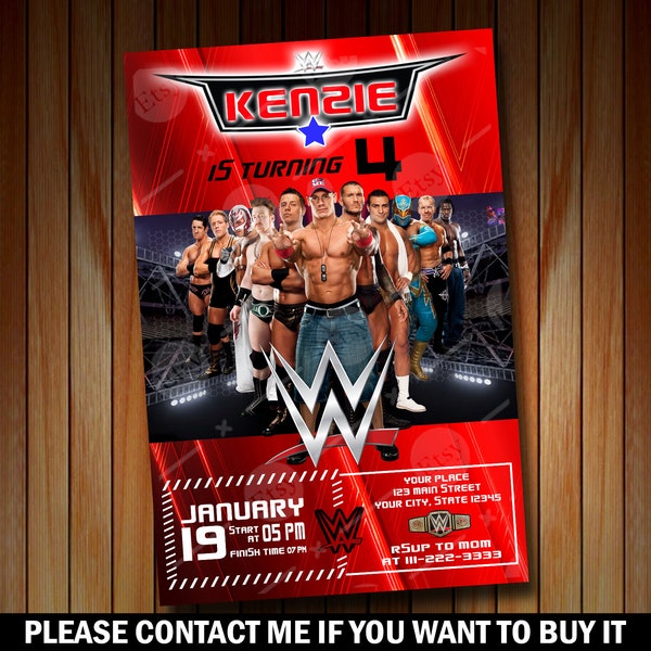 Wwe Birthday Invitations - Etsy
