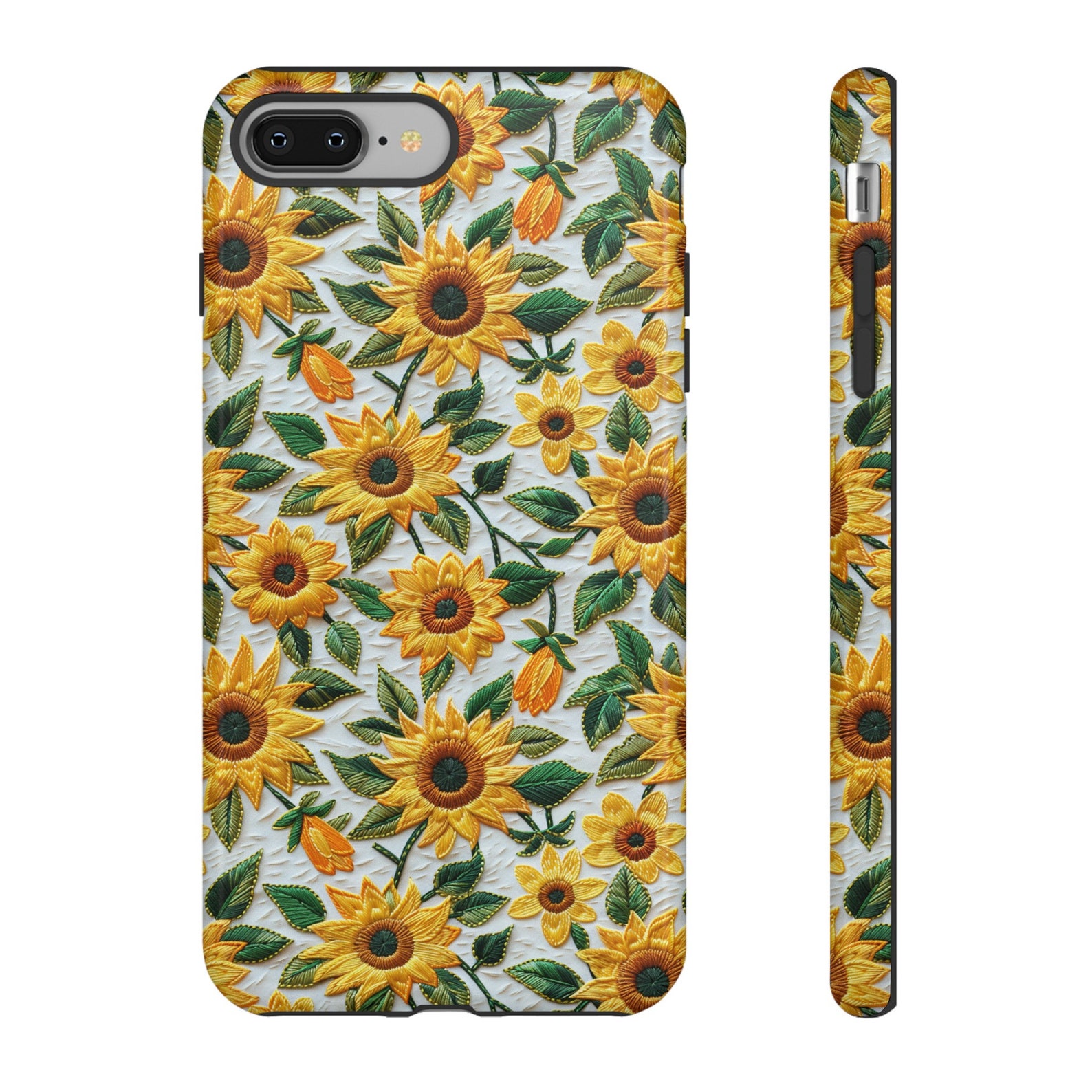 Faux Embroidered Sunflower Collage Phone Case | 3D Sunflower Embroidery ...