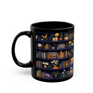 Bookish Floral Coffee Mug, Book Lover Teacup, Avid Reader Gift ...