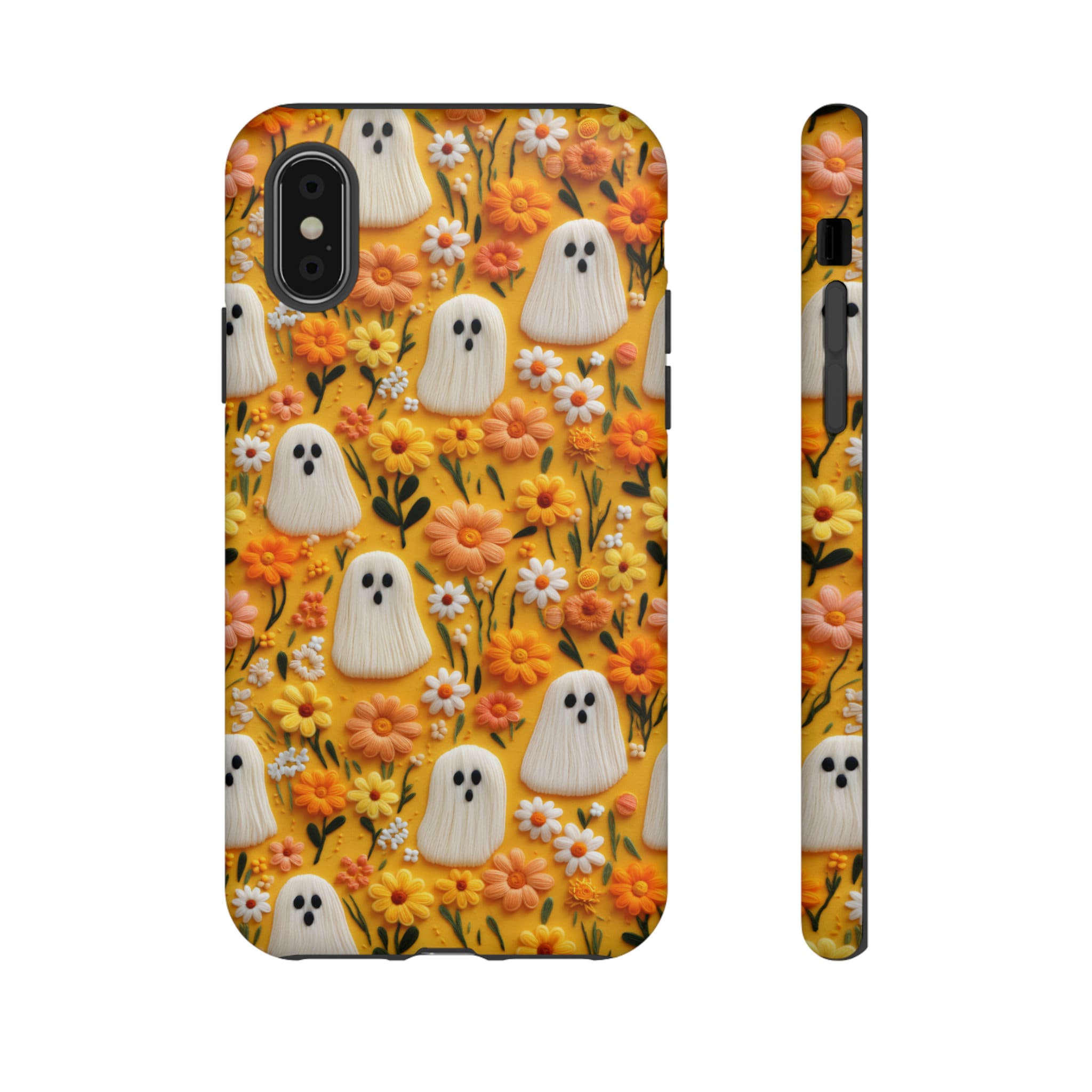 Hide and Go Spook 3D Clay Ghosts in Flowers Phone Case Cute and Spooky ...