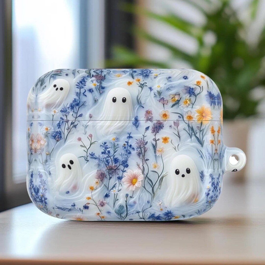 Ghosts in Flowers AirPod Protective Shell Case, Cute 3D Floral Ghosts ...