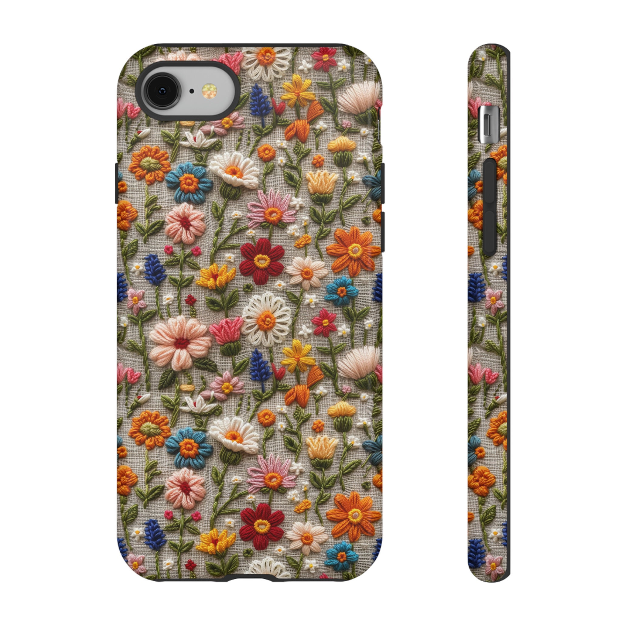 Boho Summer Floral Faux Embroidery Phone Case Romantic Cottagecore ...