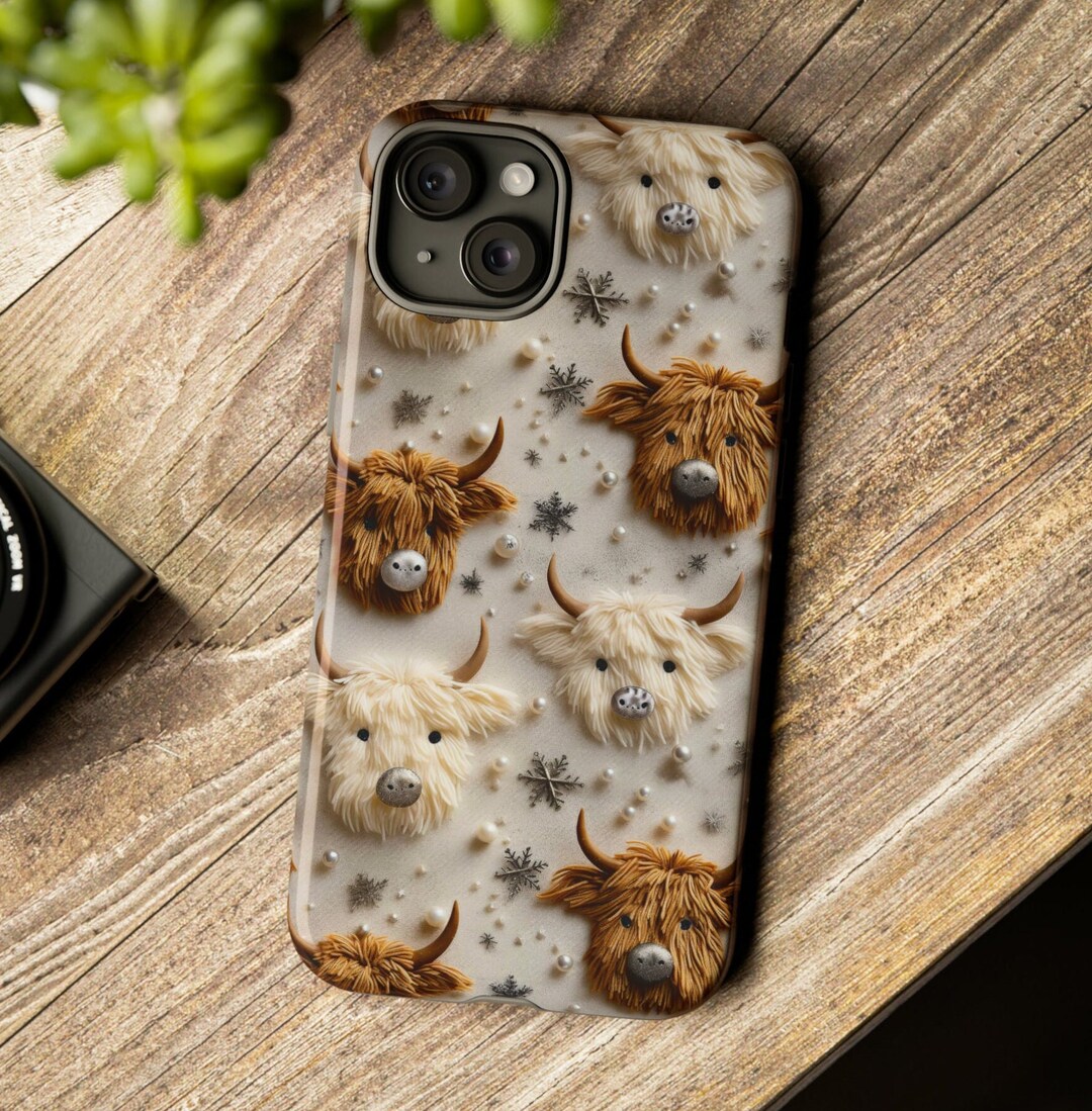 Highland Hugs Moo Cow Phone Case | Delicate Higland Cow Phone Cover for ...