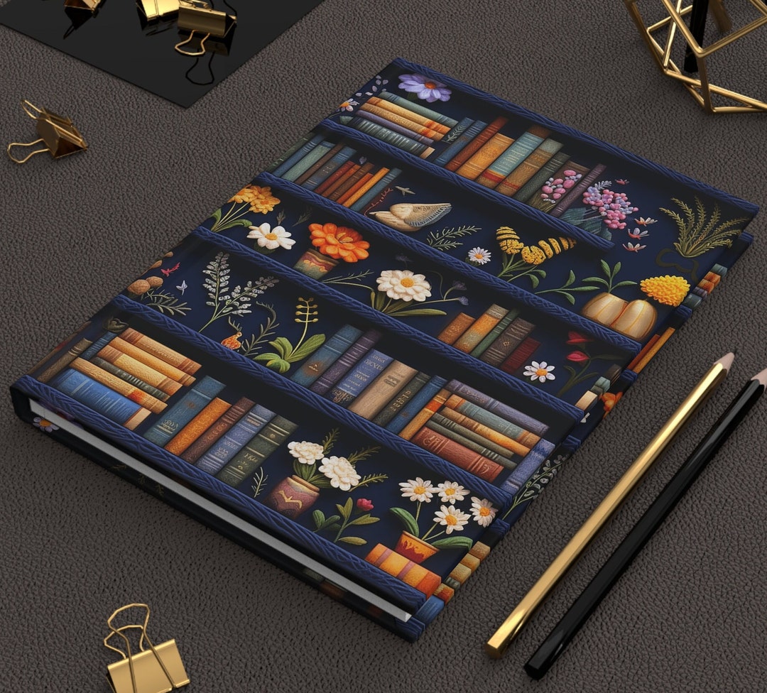 Bookshelf Hardcover Journal Matte - Etsy