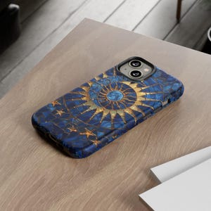 Celestial Stained Glass Moon and Stars Phone Case | Faux Stain Glass ...