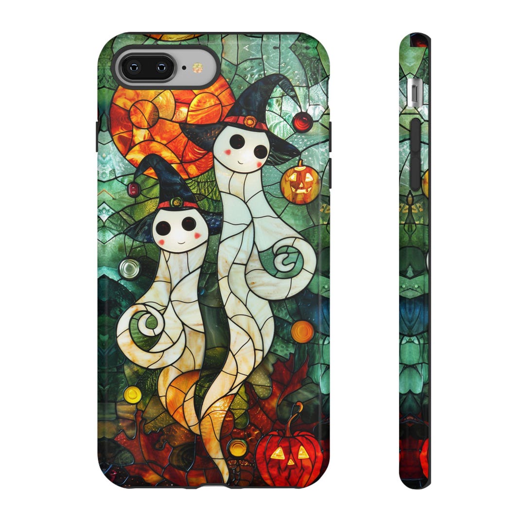 Halloween Ghost Stained Glass Phone Case, Spooky Ghosts Phone Cover ...