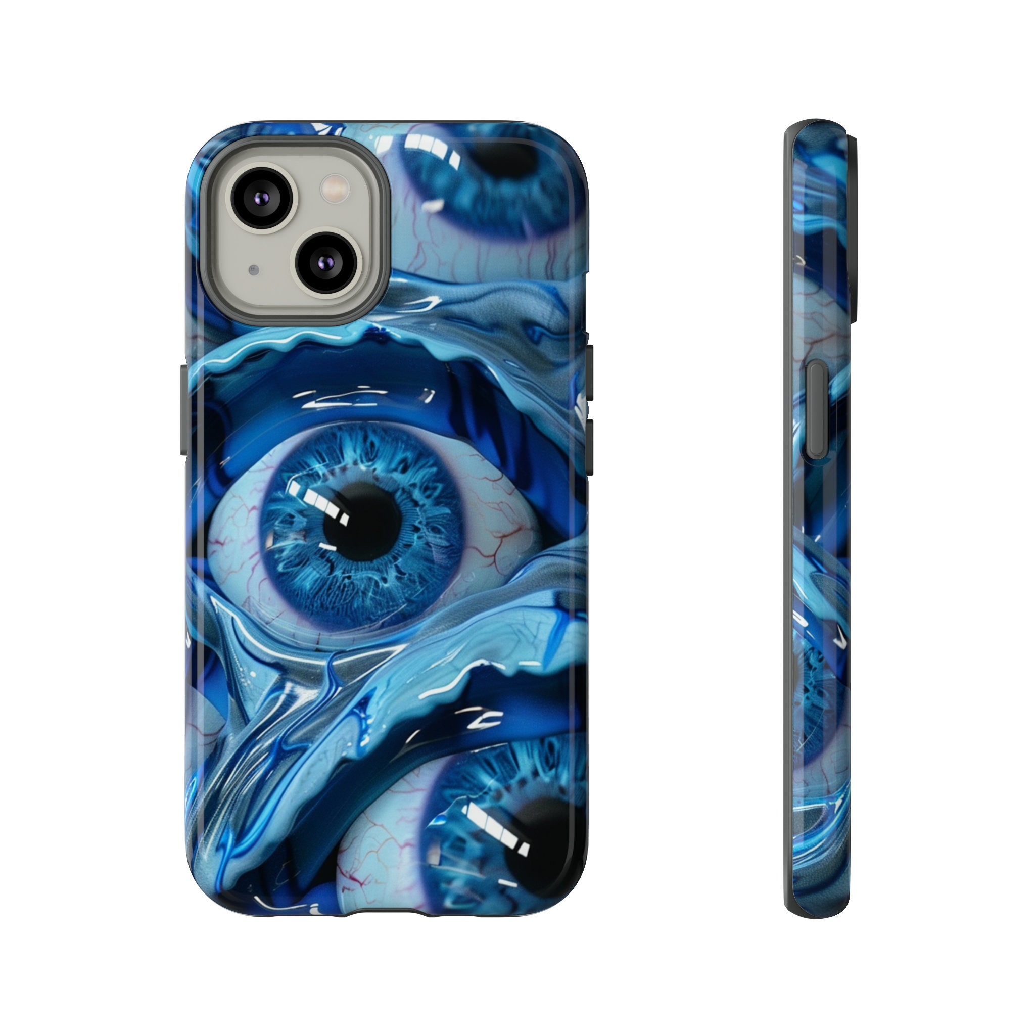 Dazed & Confused Creepy Blue 3D Eyeballs Phone Case Spooky 3D Effect ...