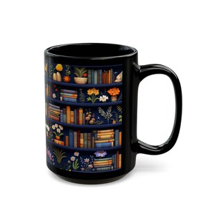 Bookish Floral Coffee Mug, Book Lover Teacup, Avid Reader Gift ...