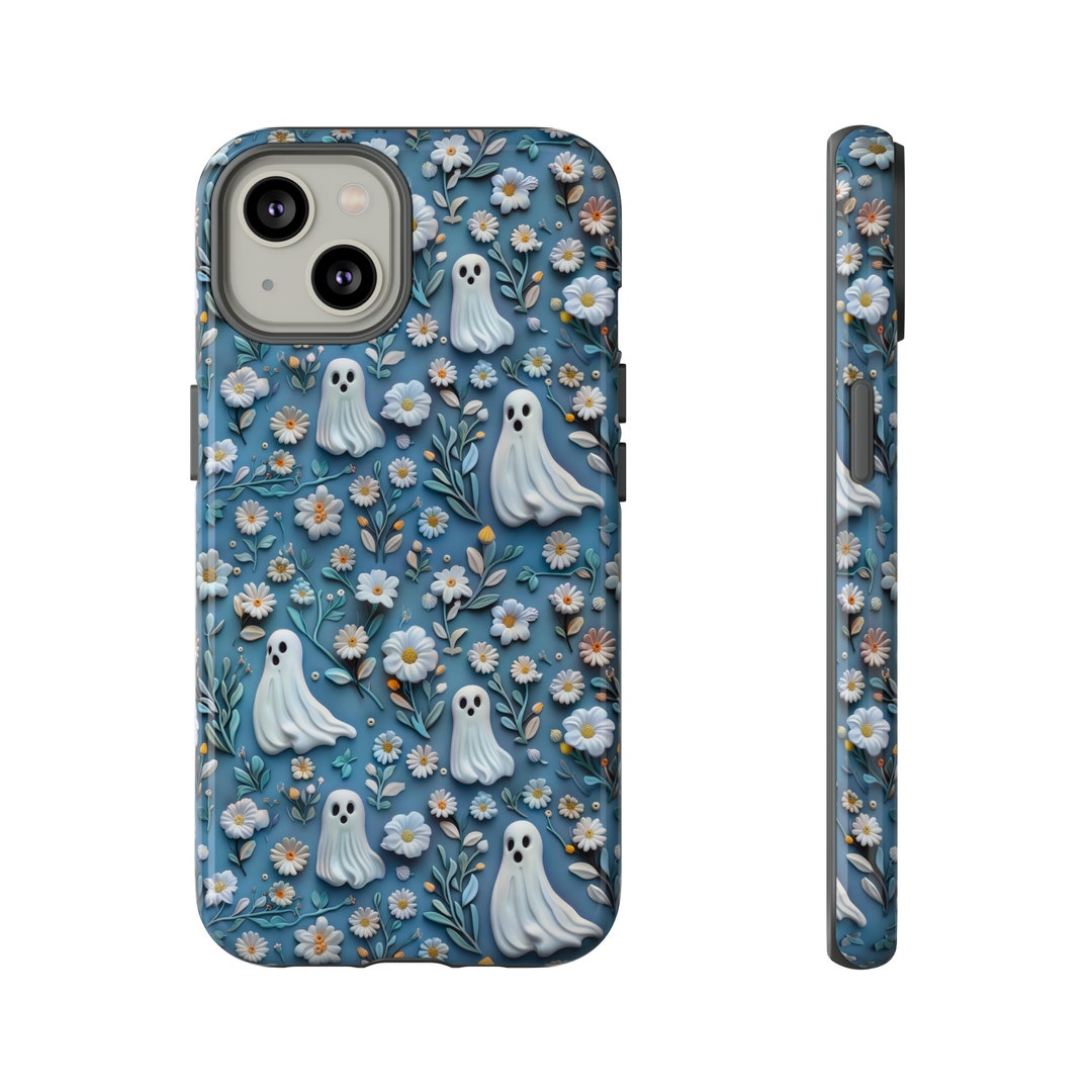 Ghouls Just Wanna Have Fun Floral Ghosts Phone Case | 3D Clay Look ...