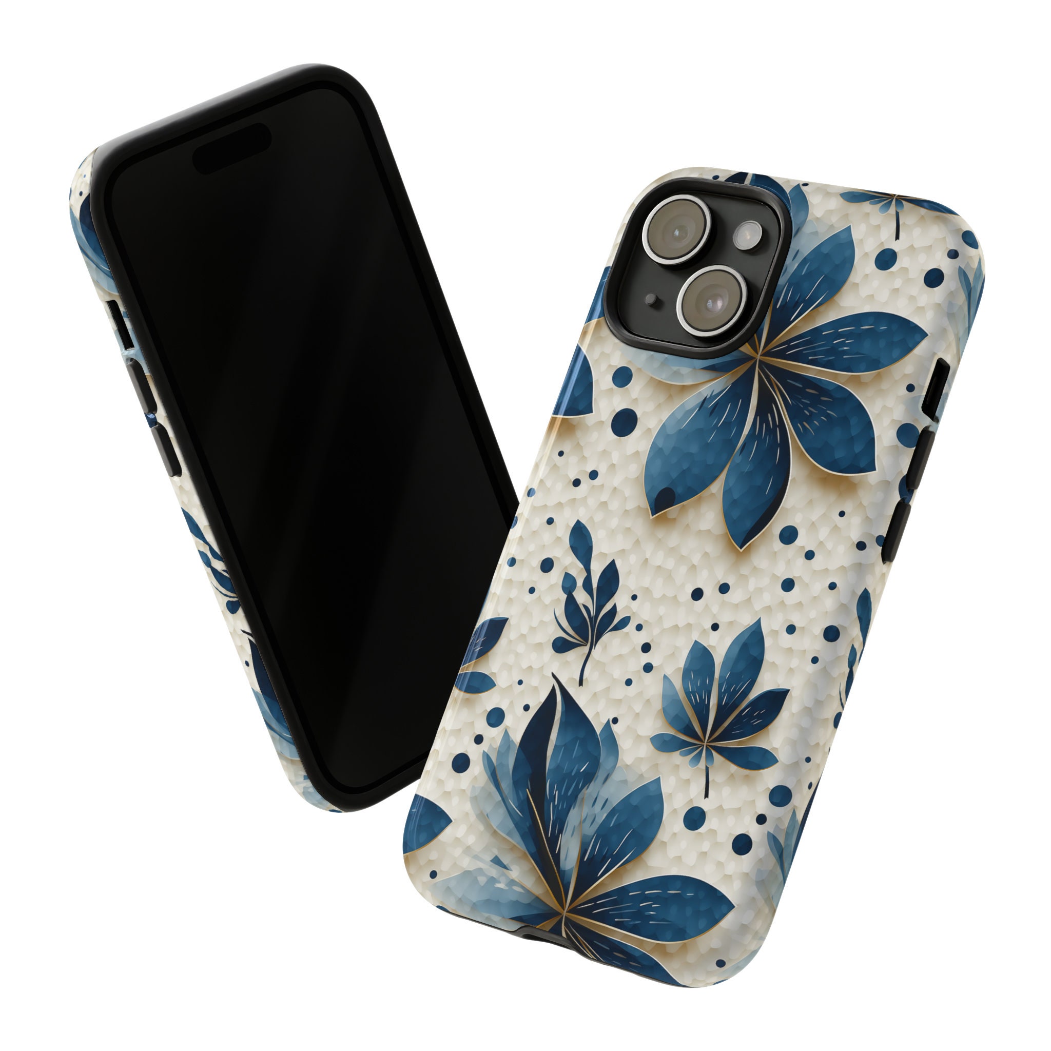 Blue Floral Golf Ball Phone Case Uniquely Textured 3D Floral Phone ...