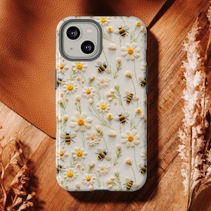 Afternoon Bee-light Spring Bumblebee Phone Case | Embroidery Print ...