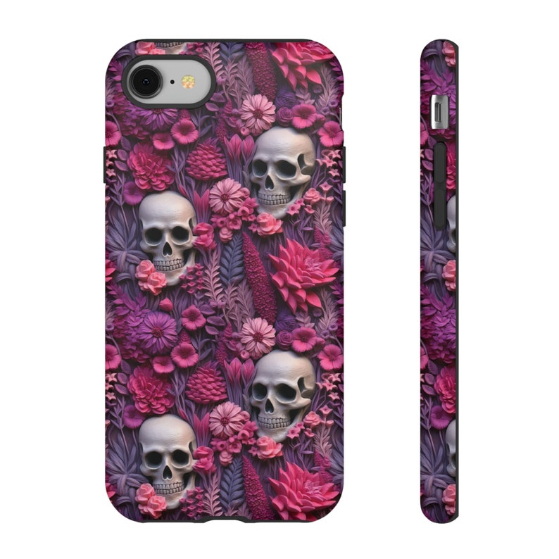 Valentines Skeletons in Bloom Phone Case | Embroidered Valentines Day ...