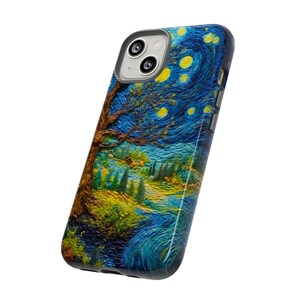 Enchanting Starry Night Phone Case | Delicate Embroidery Effect Floral ...