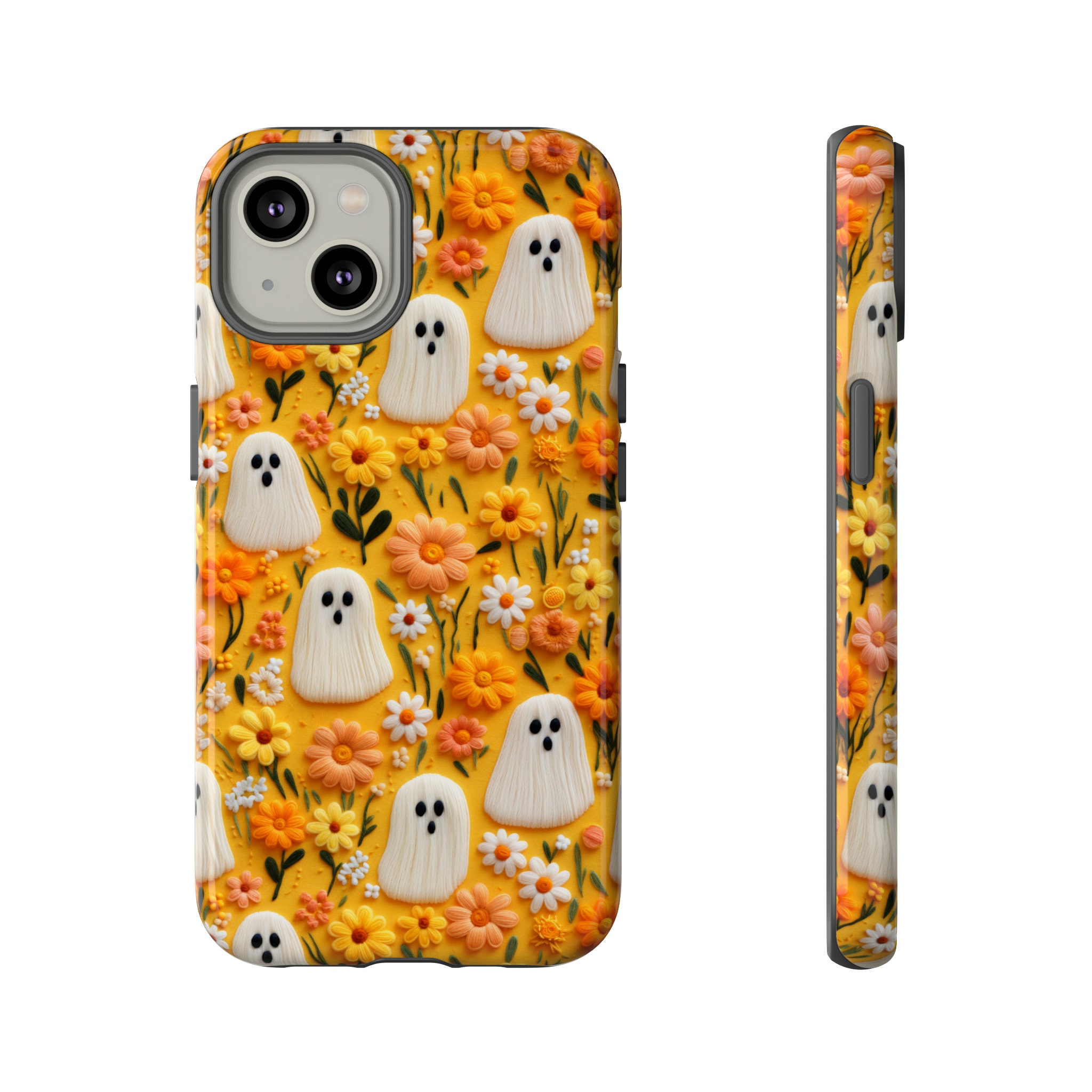 Hide and Go Spook 3D Clay Ghosts in Flowers Phone Case Cute and Spooky ...